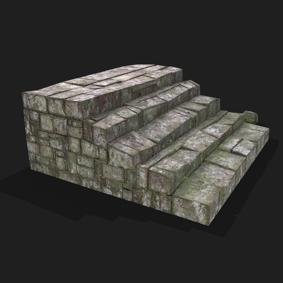 3D Model Stone Stair Case - TurboSquid 1748291
