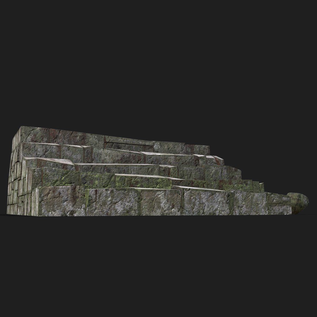 3D Model Stone Stair Case - TurboSquid 1748291