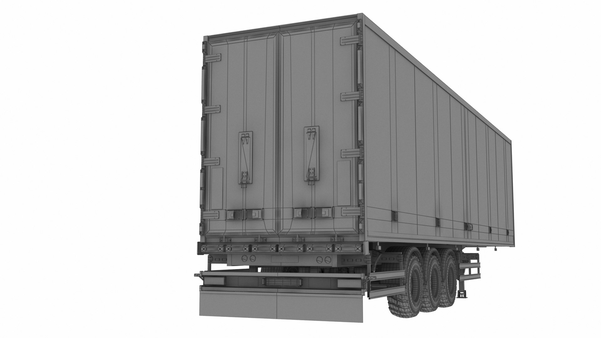 Realistic Box Trailer 3D Model - TurboSquid 1532454