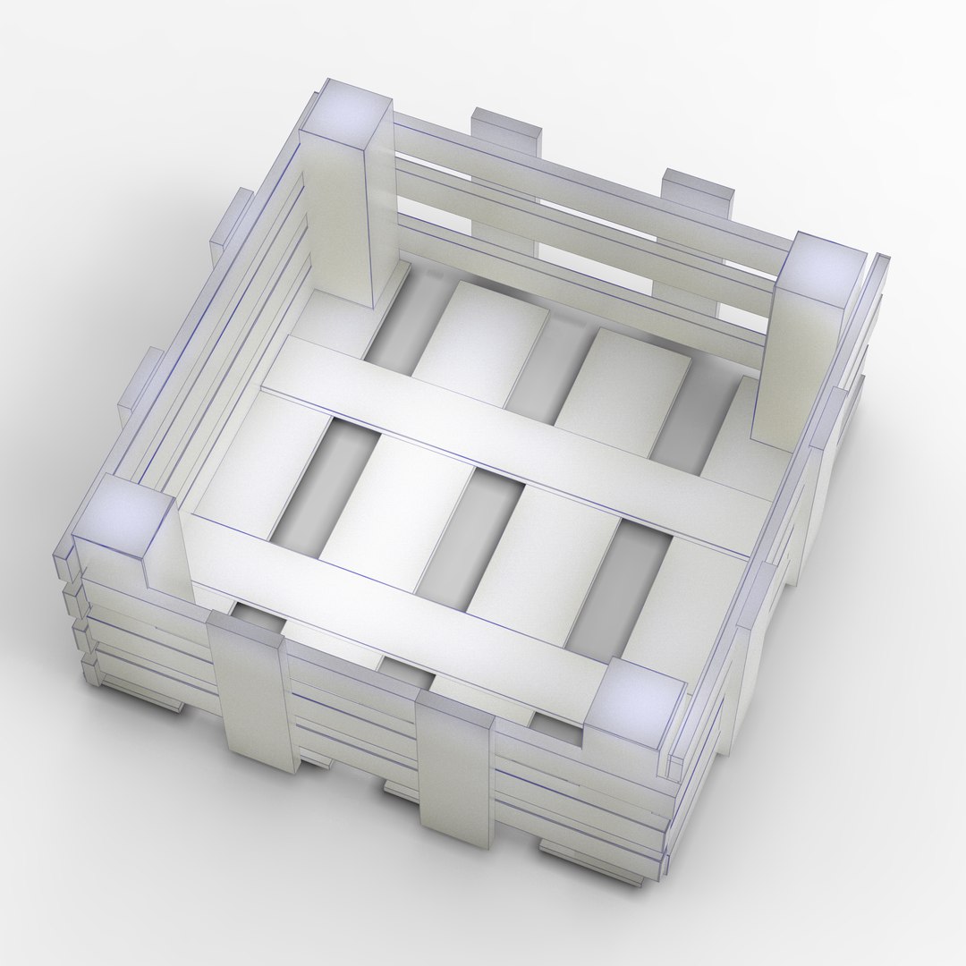 Wooden Box Crate Low-poly model - TurboSquid 2021860