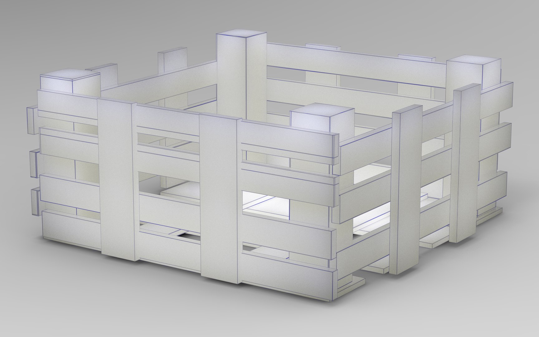 Wooden Box Crate Low-poly model - TurboSquid 2021860