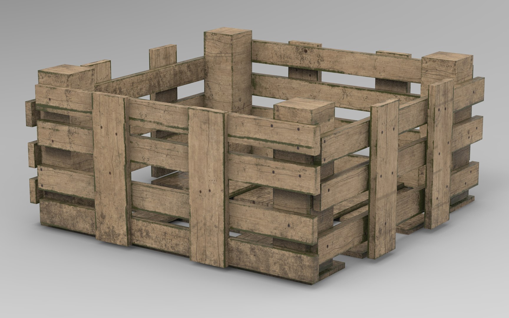 Wooden Box Crate Low-poly model - TurboSquid 2021860