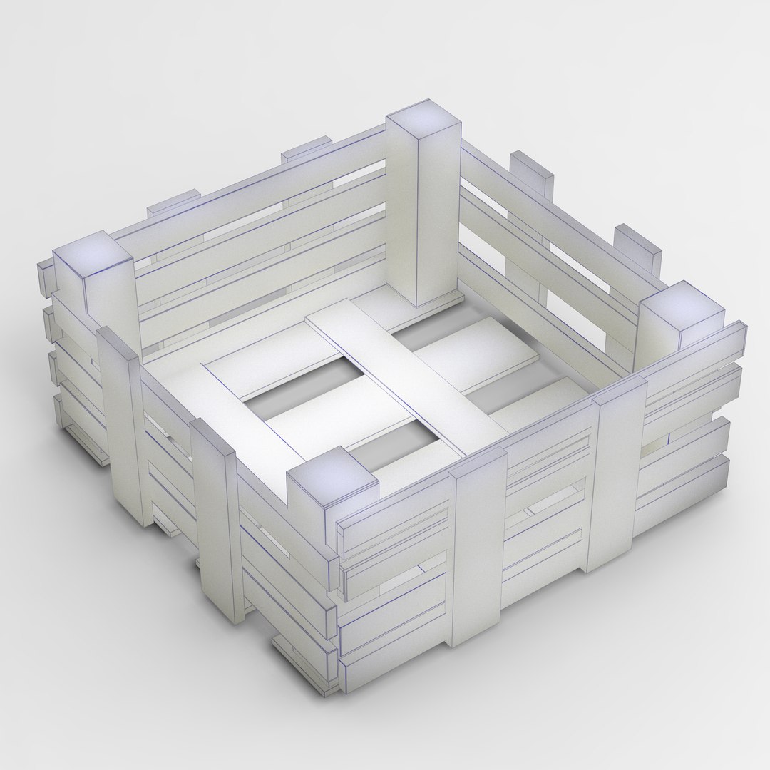 Wooden Box Crate Low-poly model - TurboSquid 2021860