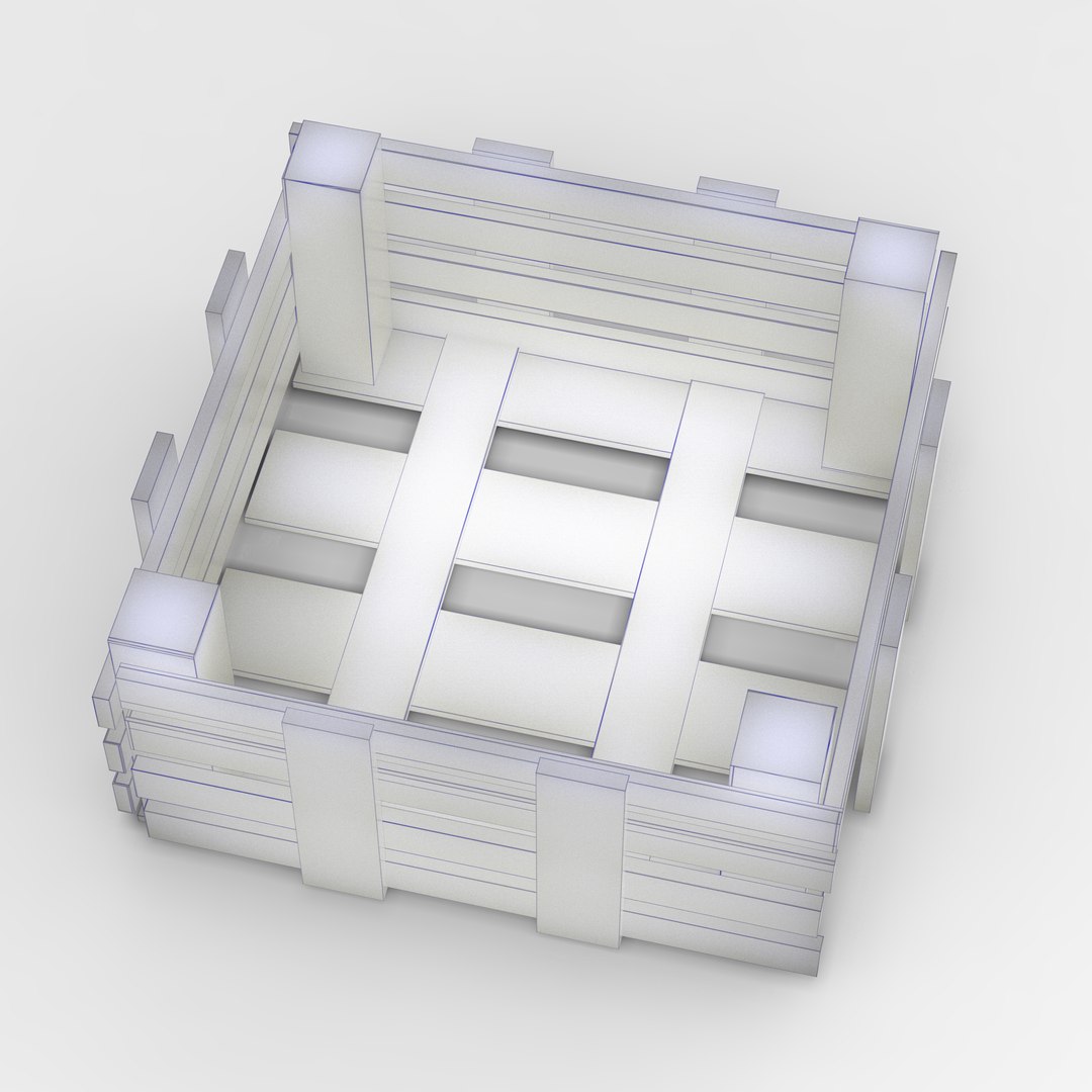 Wooden Box Crate Low-poly model - TurboSquid 2021860
