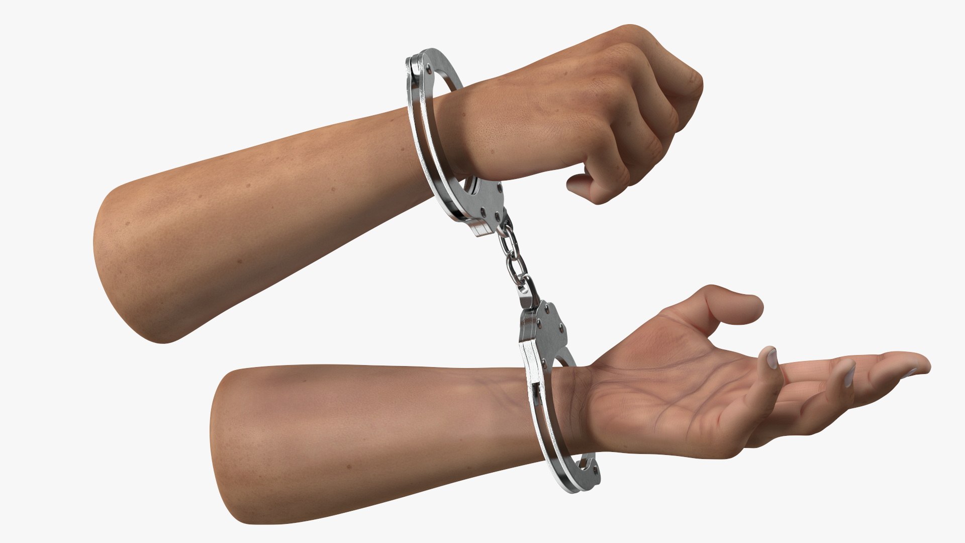 3D Man Hands with Short Chain Handcuffs - TurboSquid 2025920