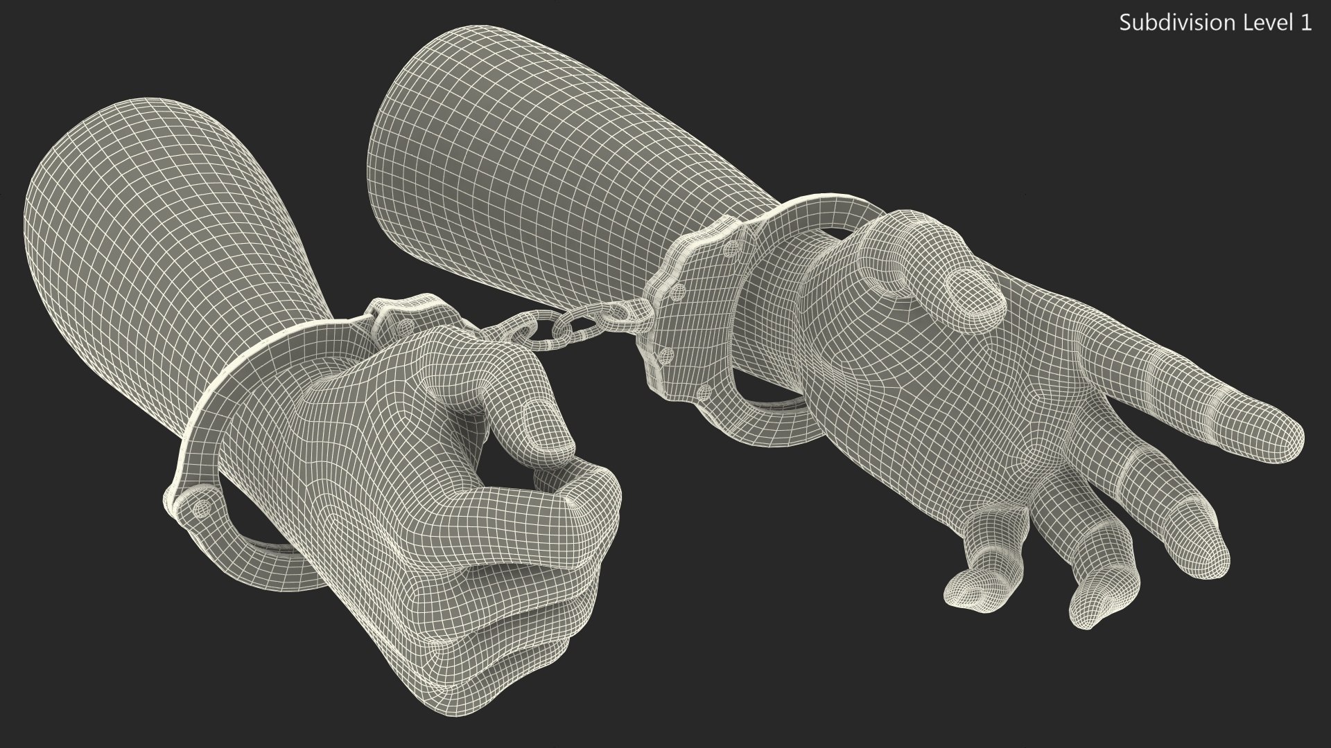 3D Man Hands with Short Chain Handcuffs - TurboSquid 2025920