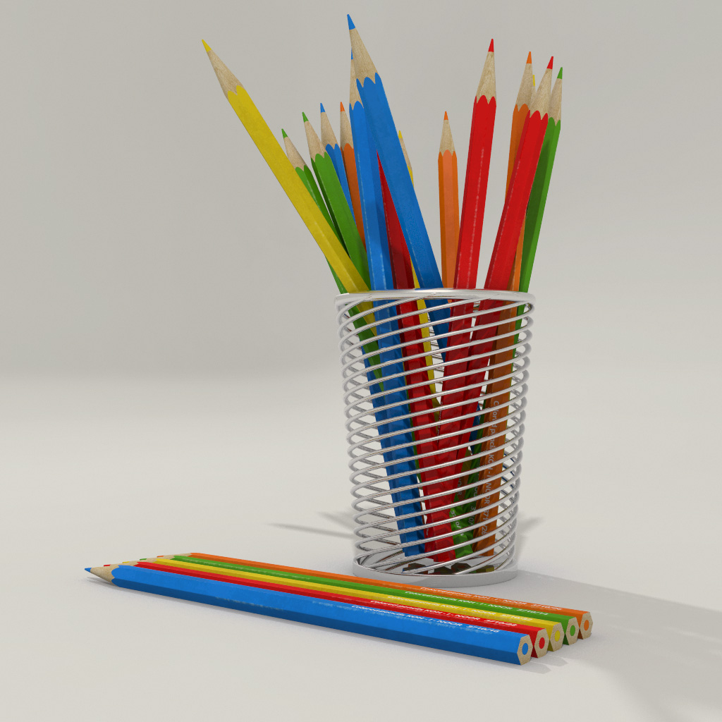 3d colored pencils model