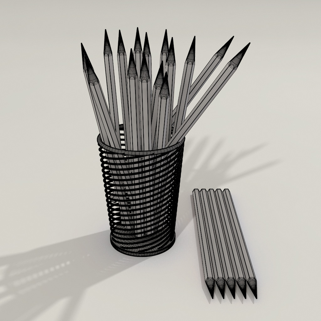 3d colored pencils model