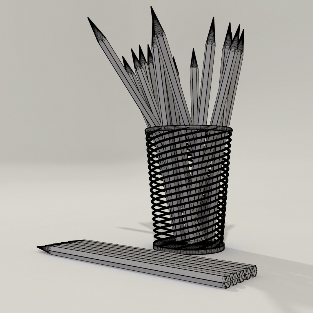 3d colored pencils model