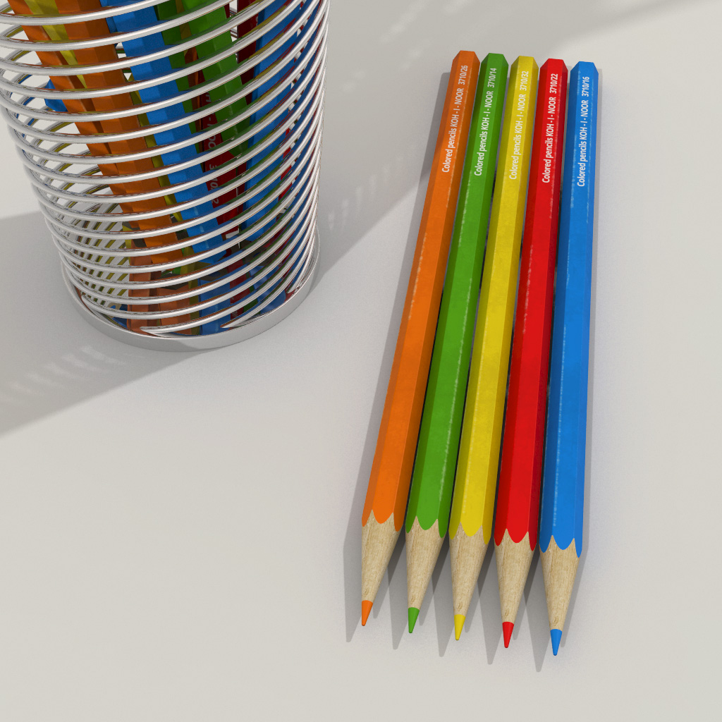 3d colored pencils model