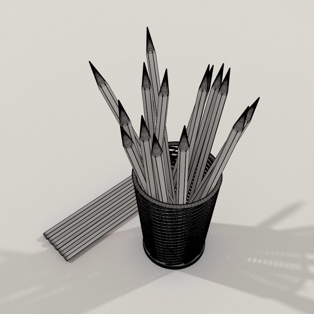 3d colored pencils model