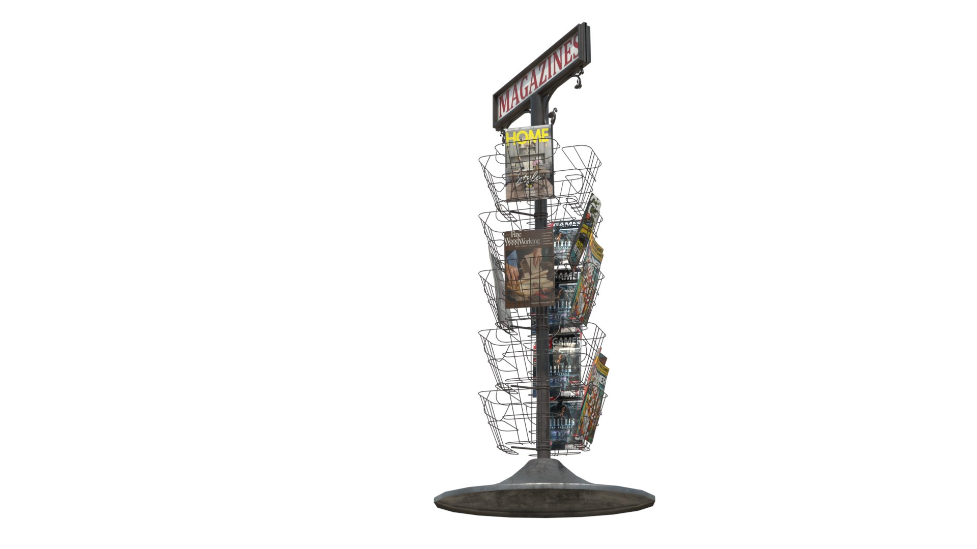 Magazine Display Rack With 4k Pbr Textures 3D Model - TurboSquid 2098017
