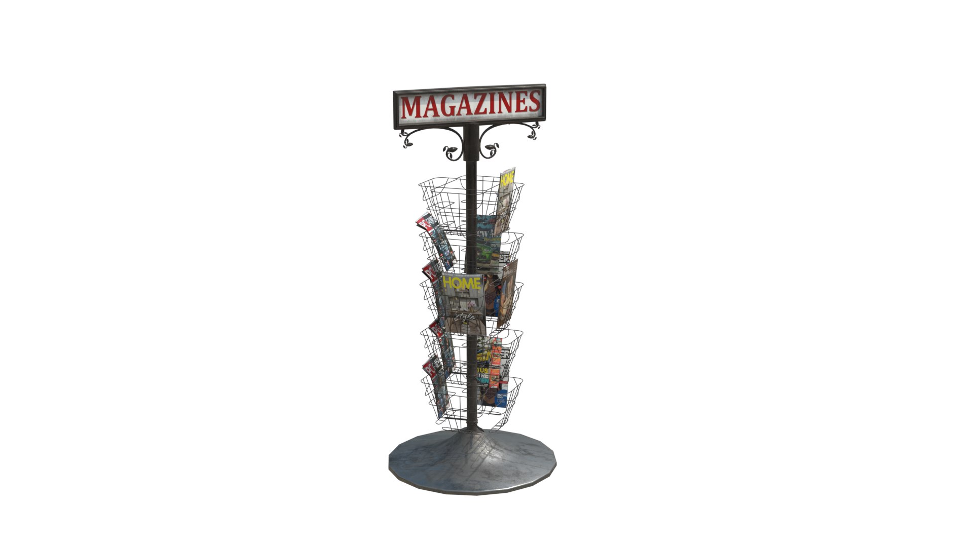Magazine Display Rack With 4k Pbr Textures 3D Model - TurboSquid 2098017