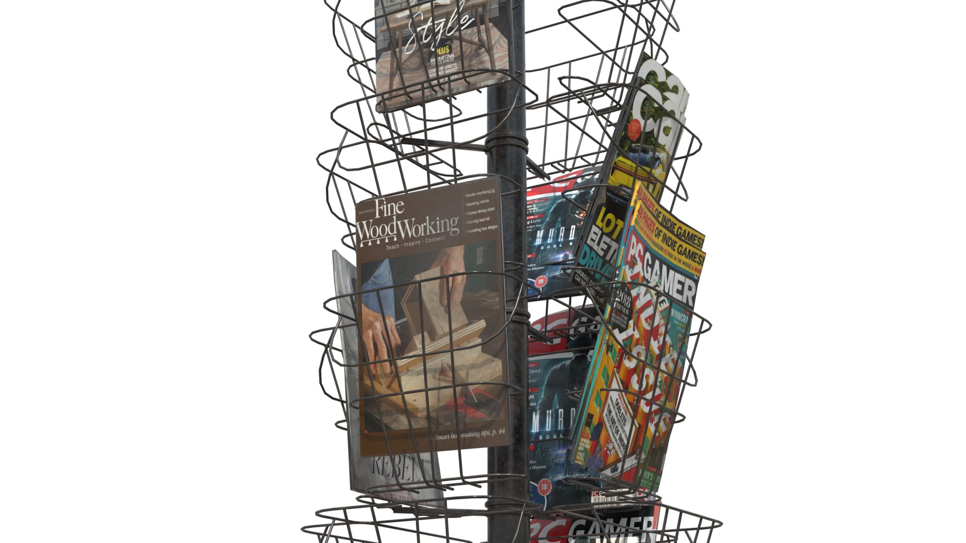 Magazine Display Rack With 4k Pbr Textures 3D Model - TurboSquid 2098017