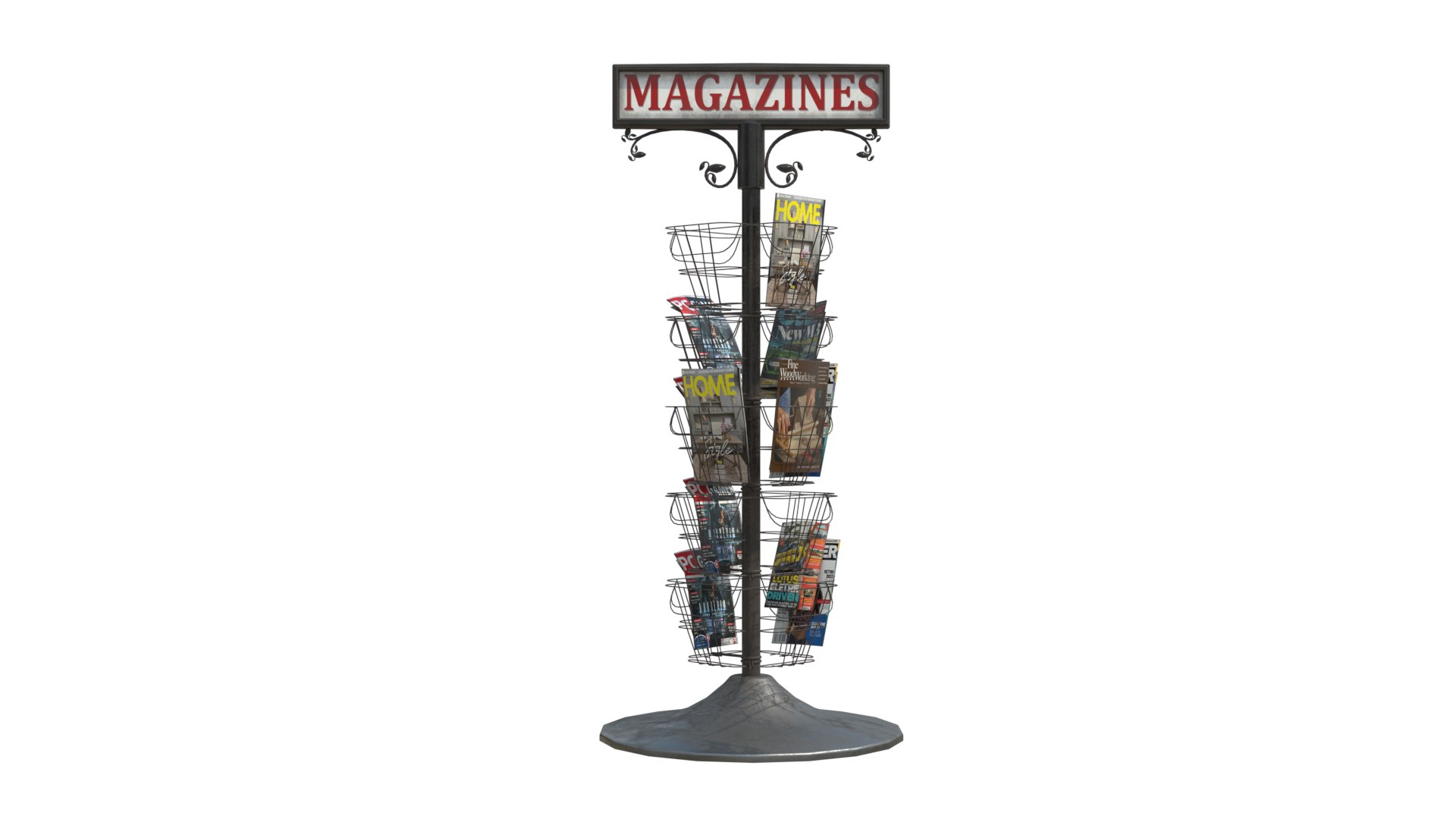 Magazine Display Rack With 4k Pbr Textures 3D Model - TurboSquid 2098017