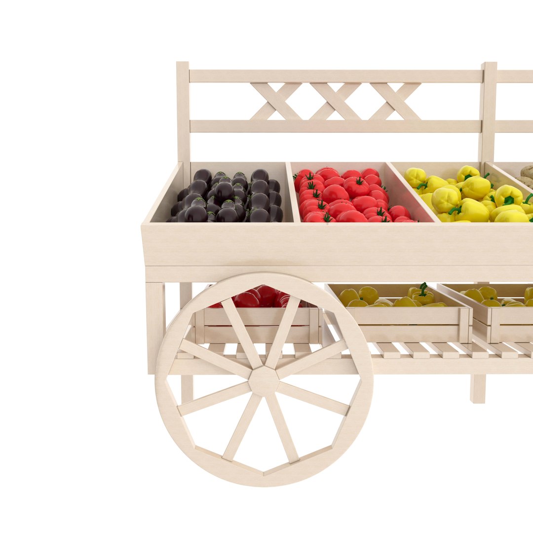 3D Supermarket Cart For Vegetables - TurboSquid 2086121