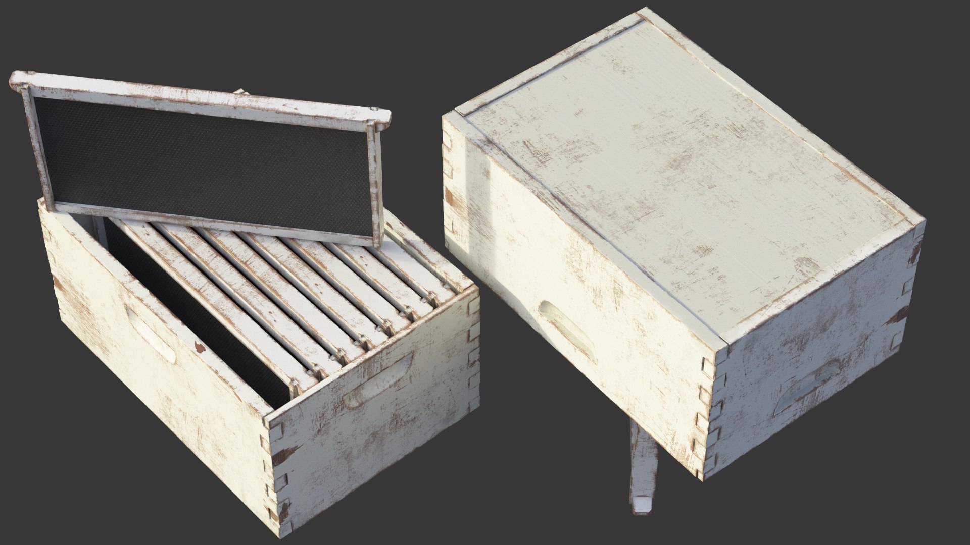Painted honey bee box 3D model - TurboSquid 1486453