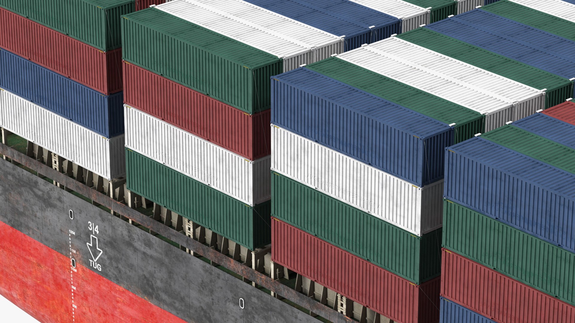 3D Ship with Simple Containers - TurboSquid 1874777