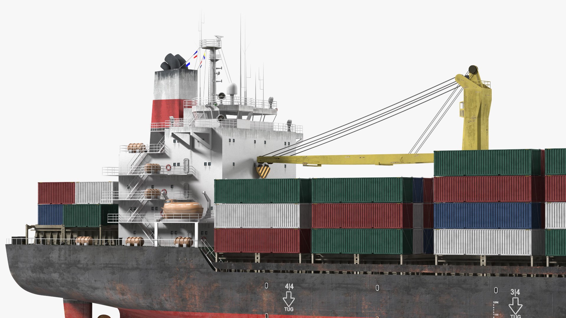 3D Ship with Simple Containers - TurboSquid 1874777