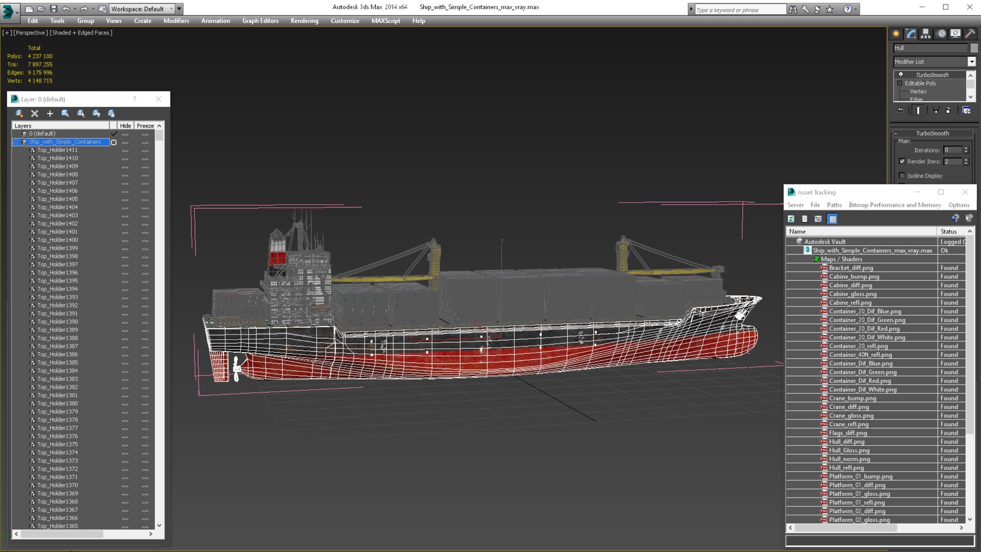 3D Ship with Simple Containers - TurboSquid 1874777