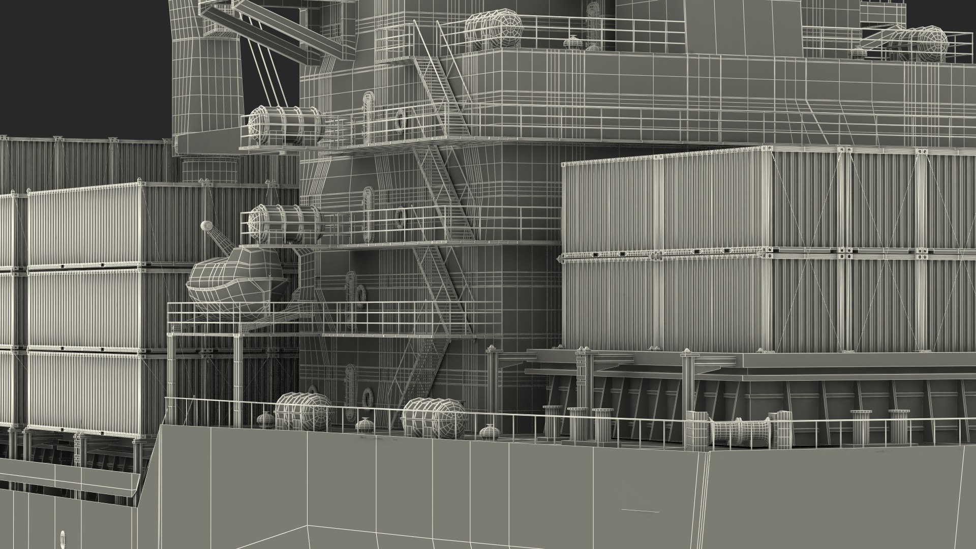 3D Ship with Simple Containers - TurboSquid 1874777