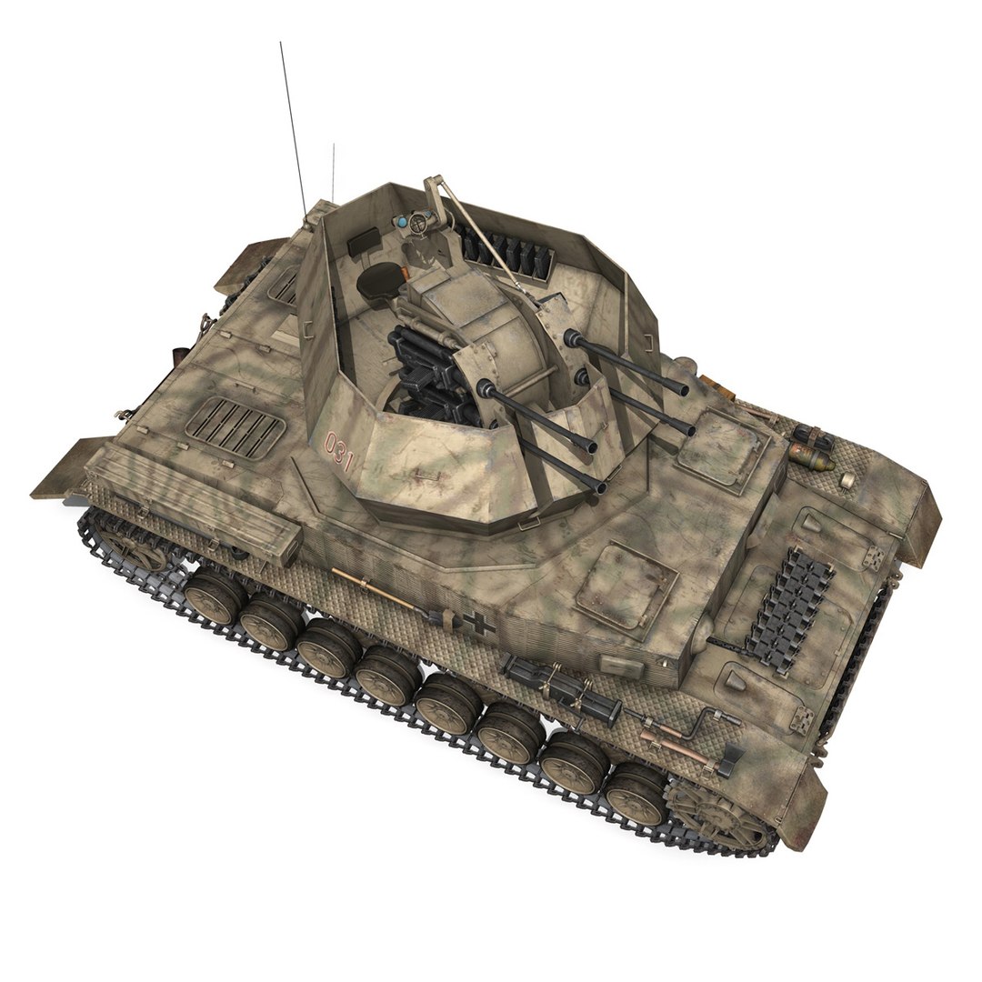 3d Model German Flakpanzer - Wirbelwind
