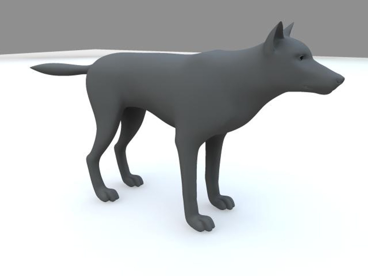 3d realistic rigging wolf