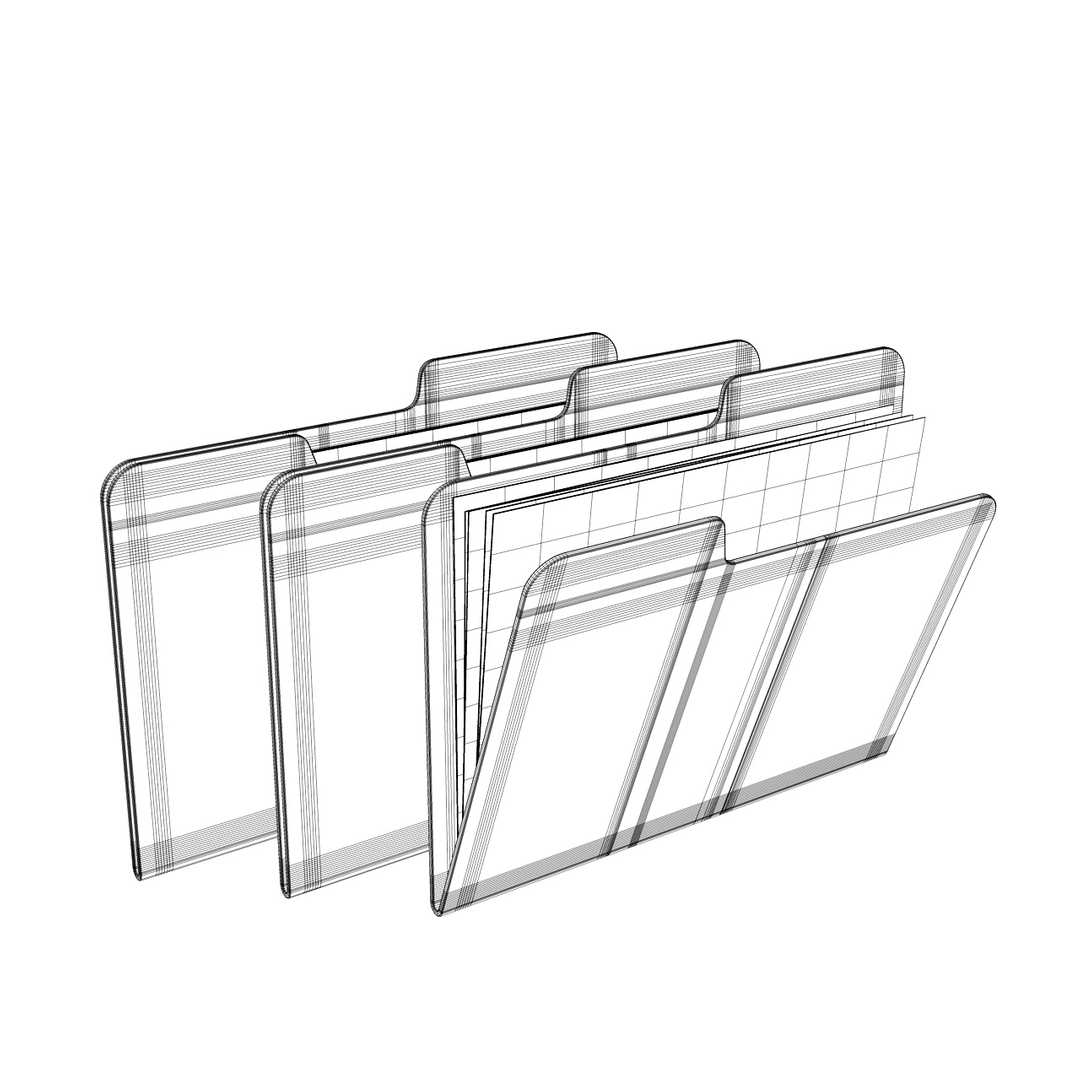 closed opened office file 3d obj