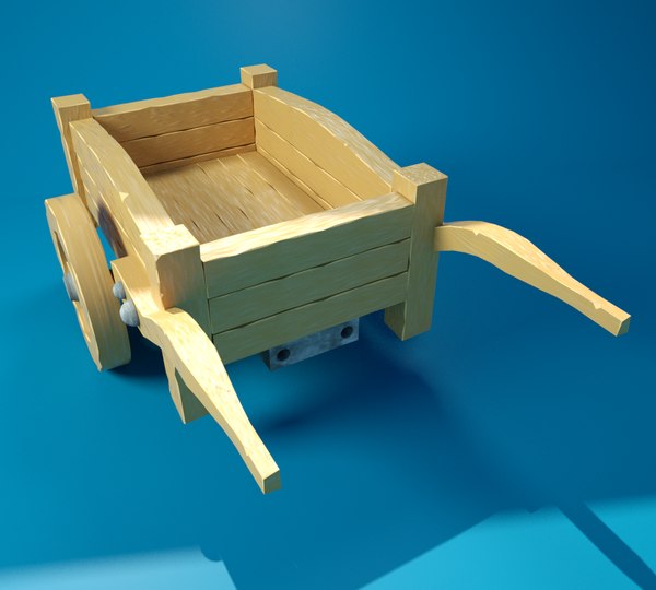 3D cartoon wooden cart - TurboSquid 1390413