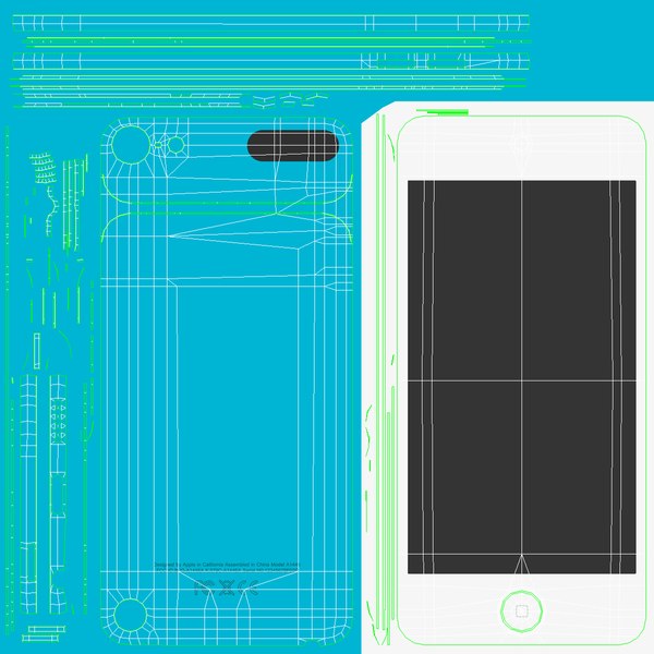 3d blue ipod touch generation model