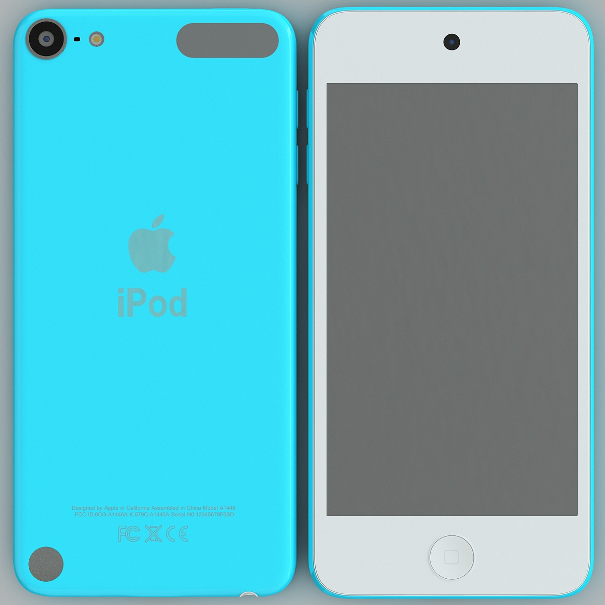 3d blue ipod touch generation model