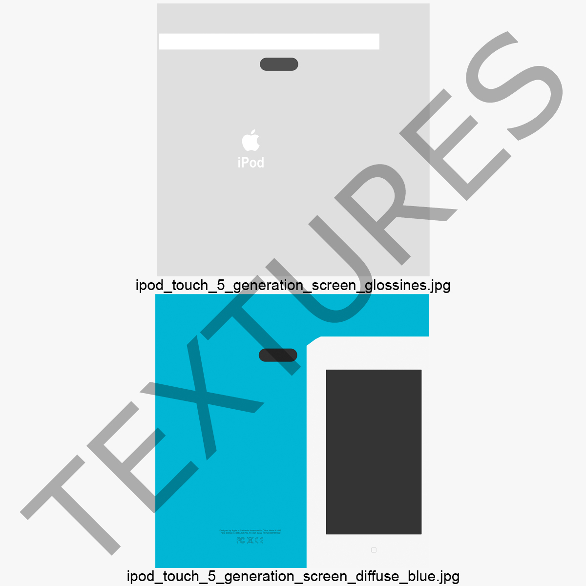 3d blue ipod touch generation model