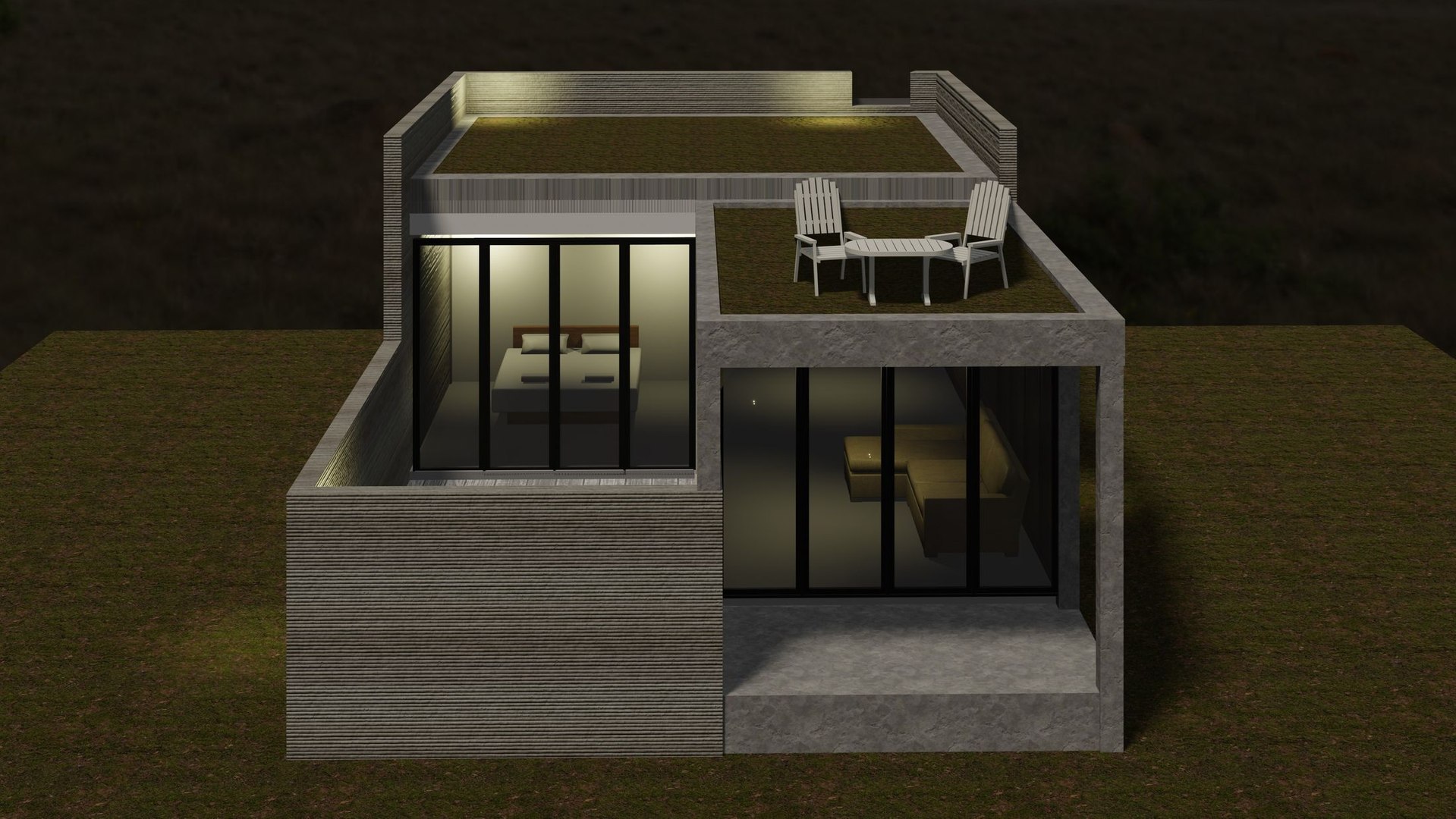 3D model Resort house with 3D-printing wall - TurboSquid 2093983