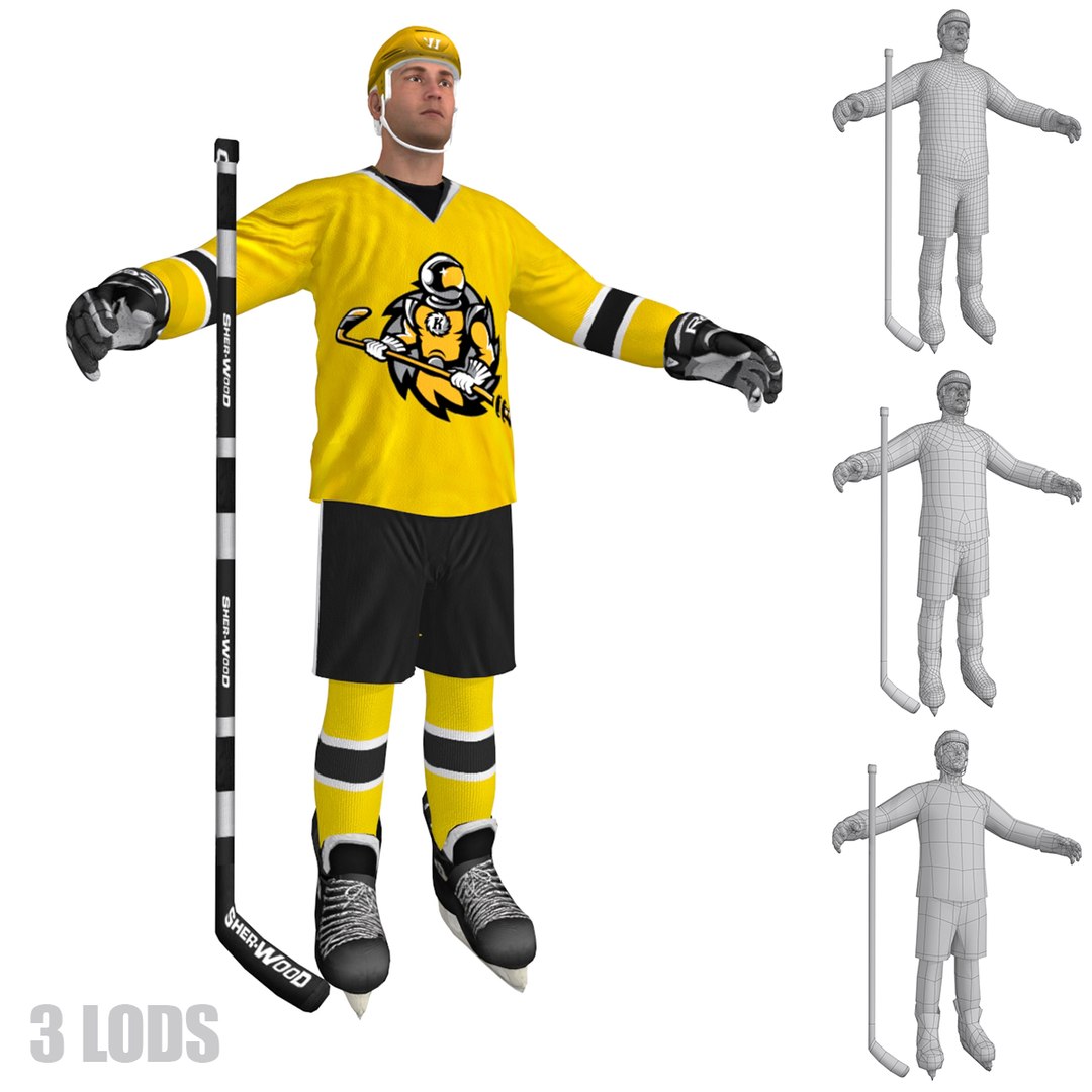 3d Hockey Player Model