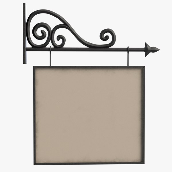 3d retro style sign board