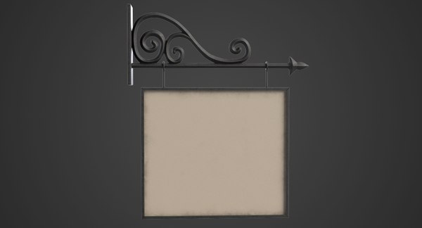 3d retro style sign board