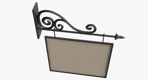 3d retro style sign board