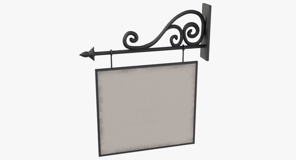 3d retro style sign board