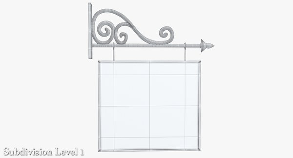 3d retro style sign board