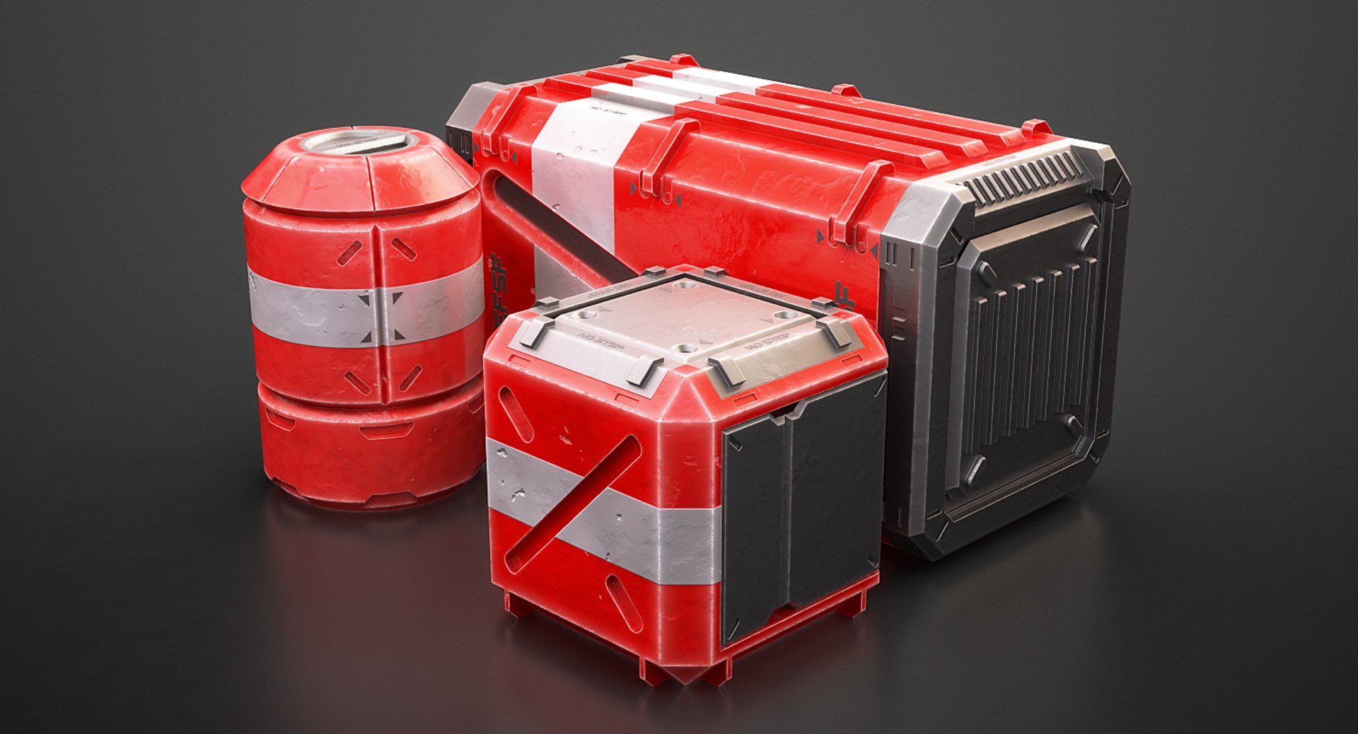 Futuristic Containers 3d Model