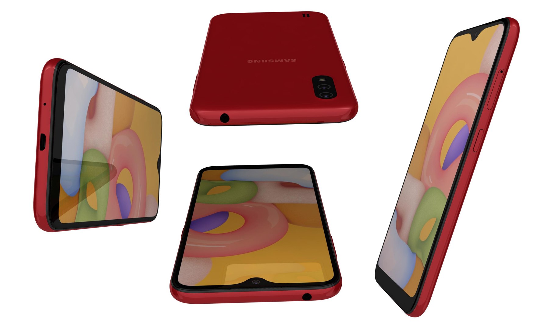 3D Samsung Galaxy A01 Red Model - TurboSquid 1504826