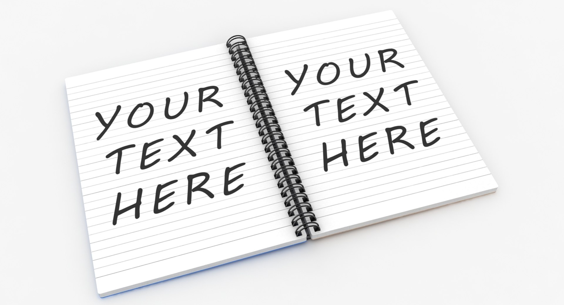 Realistic Open Notebook 2 3D Model - TurboSquid 1166567