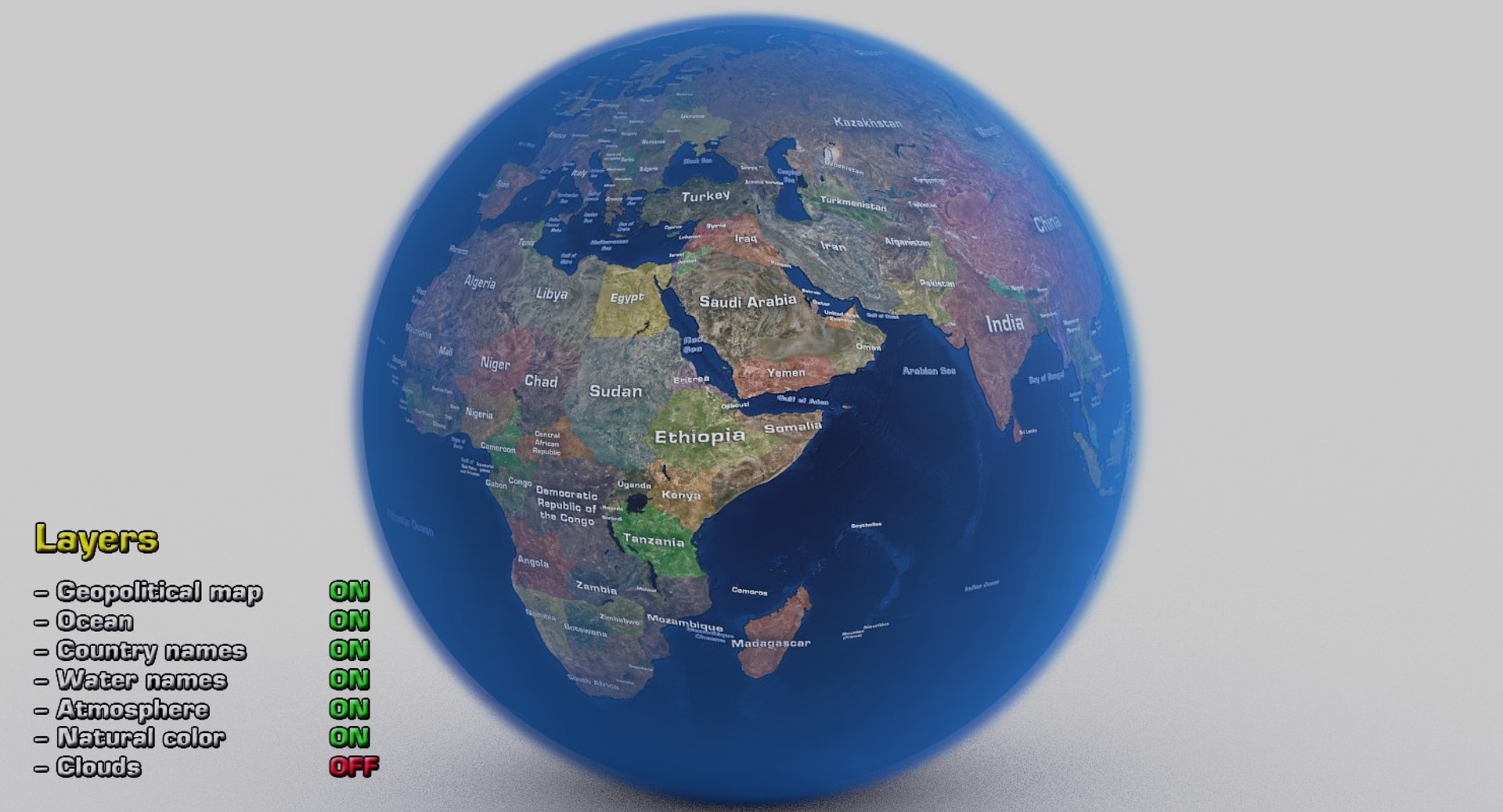 3D geopolitical earth globe 16k model - TurboSquid 1272683