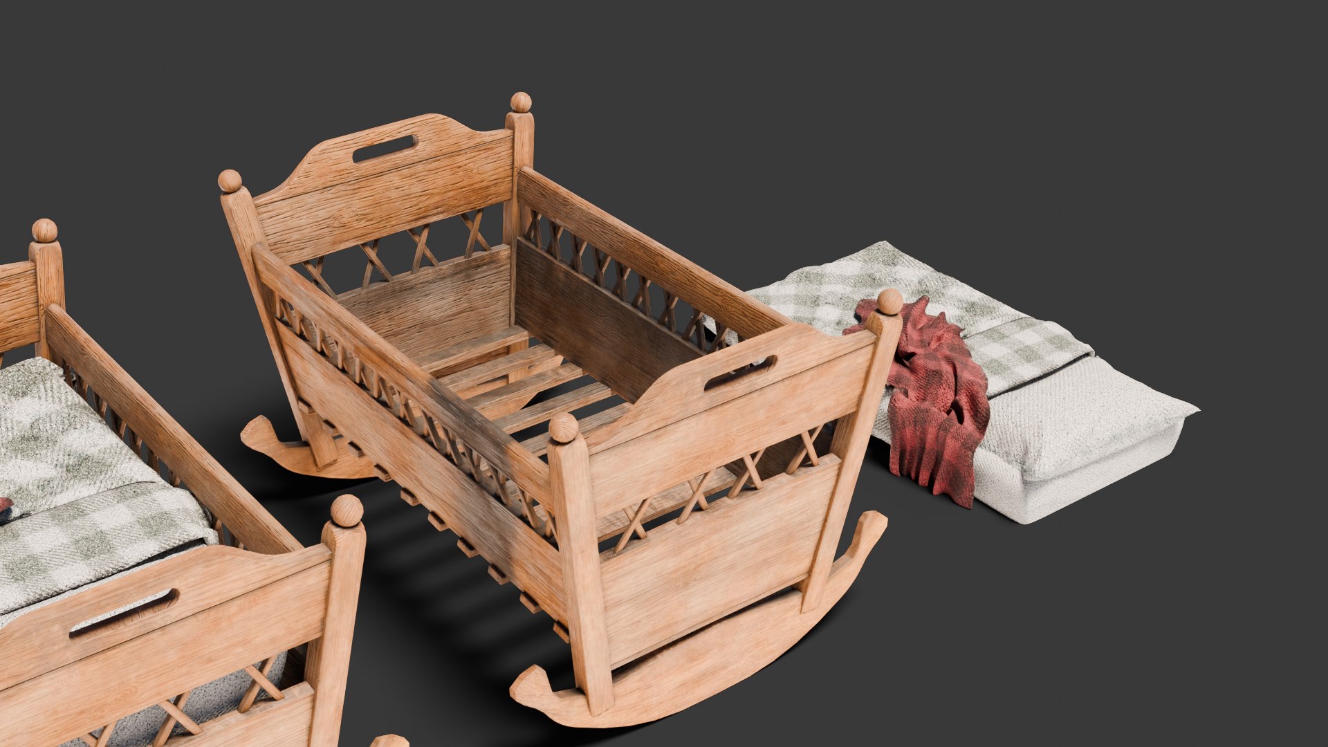 3D Model Old Wooden Baby Cradle 4k Pbr - TurboSquid 2164494
