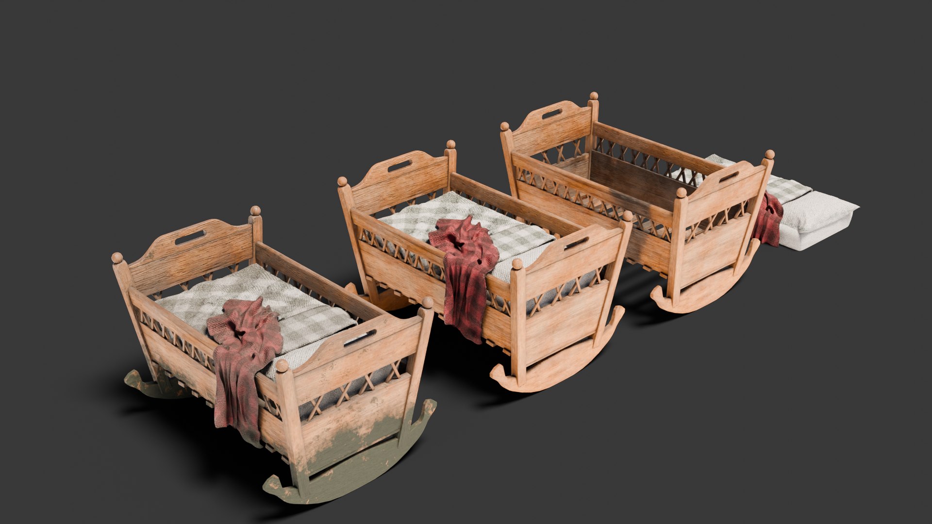 3D Model Old Wooden Baby Cradle 4k Pbr - TurboSquid 2164494