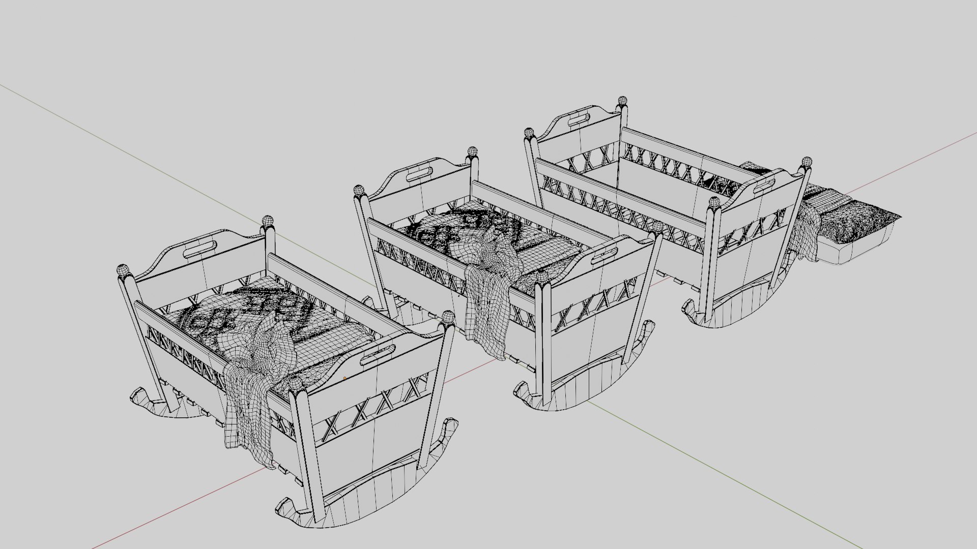 3D Model Old Wooden Baby Cradle 4k Pbr - TurboSquid 2164494