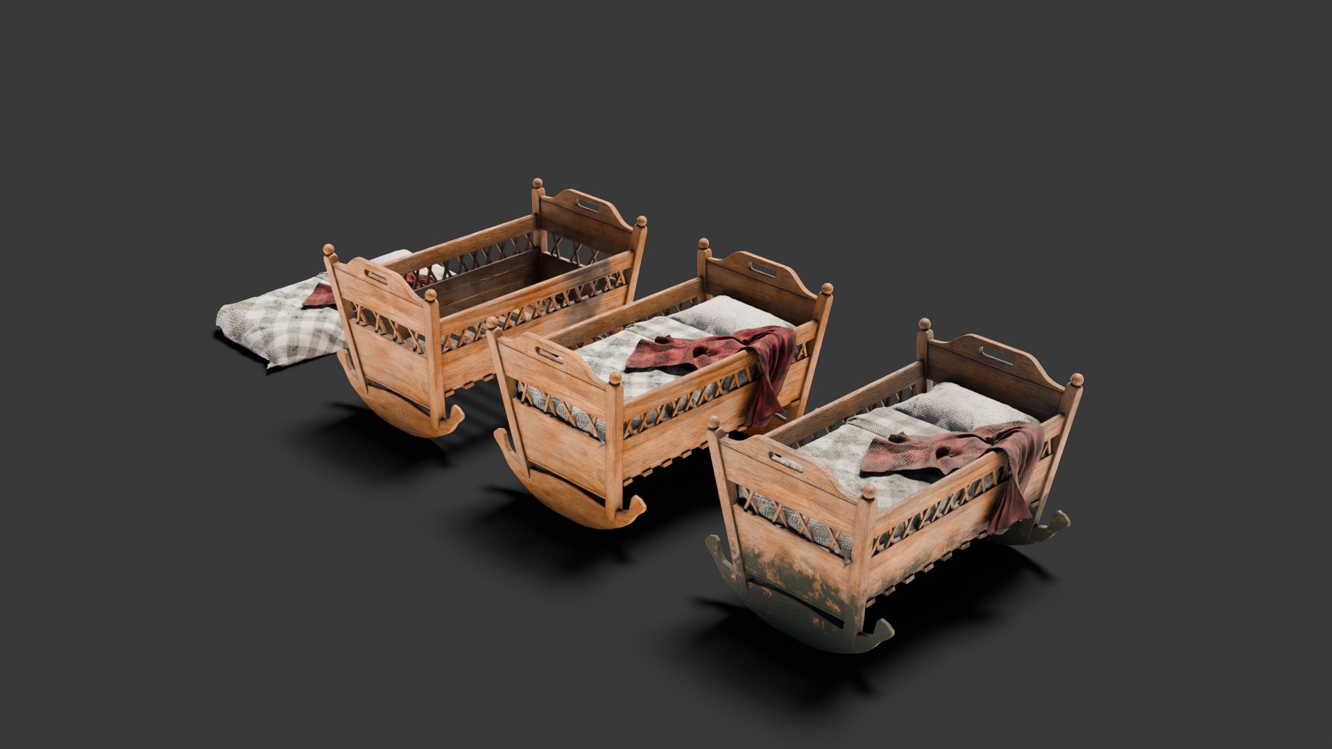 3D Model Old Wooden Baby Cradle 4k Pbr - TurboSquid 2164494