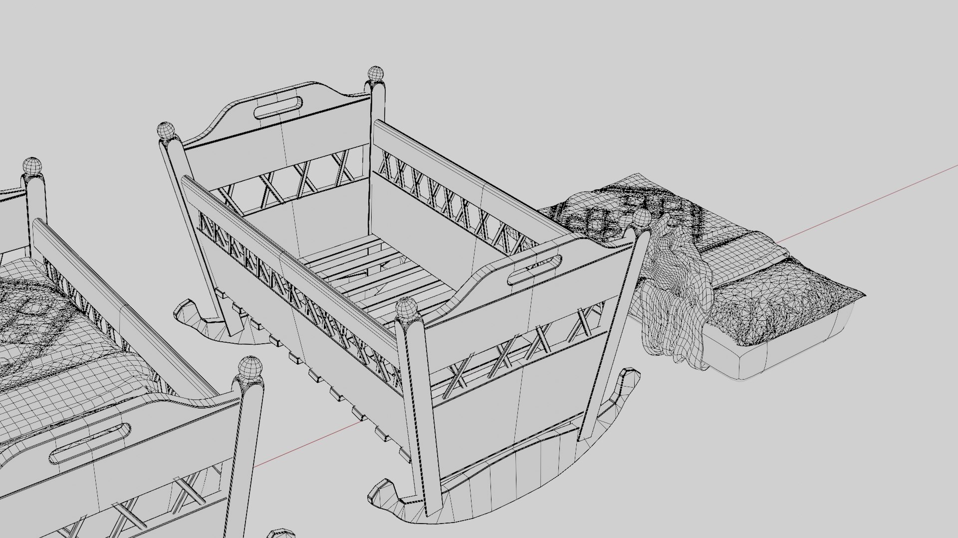 3D Model Old Wooden Baby Cradle 4k Pbr - TurboSquid 2164494