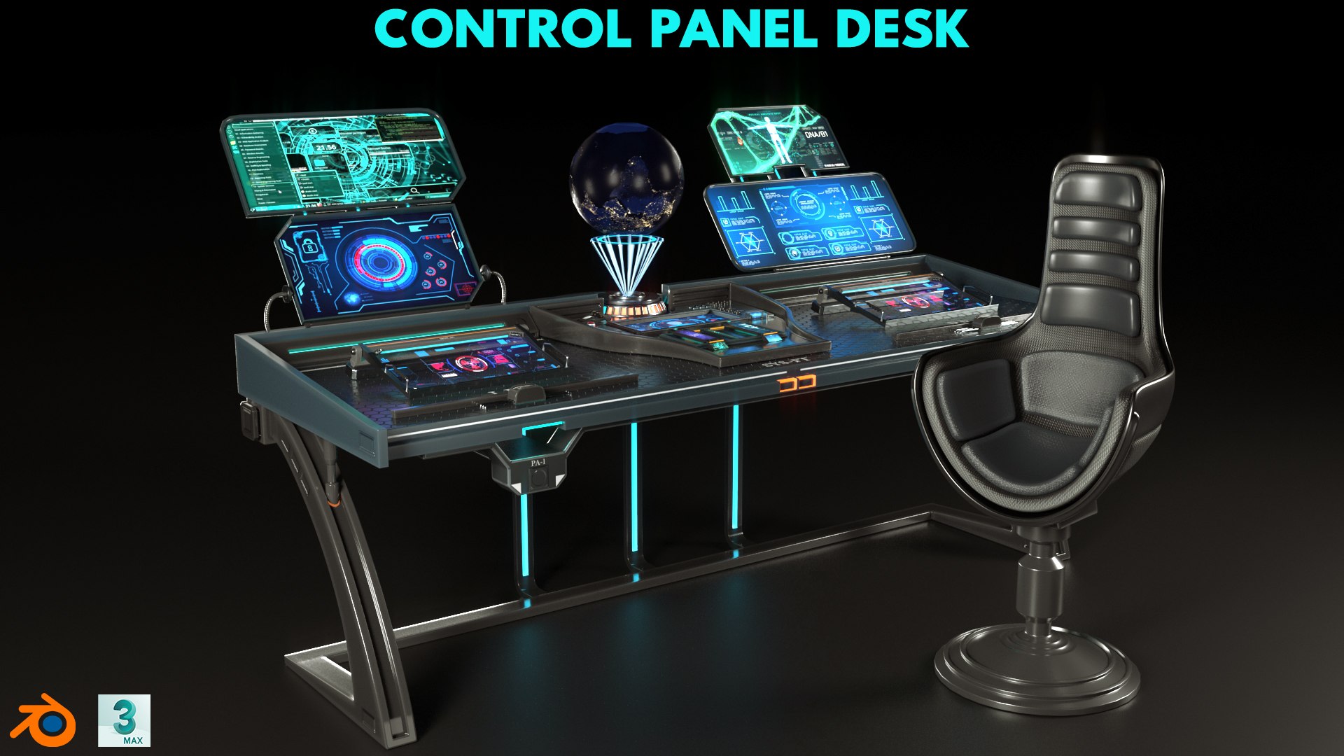 3D Model Control Panel Desk - TurboSquid 1987898