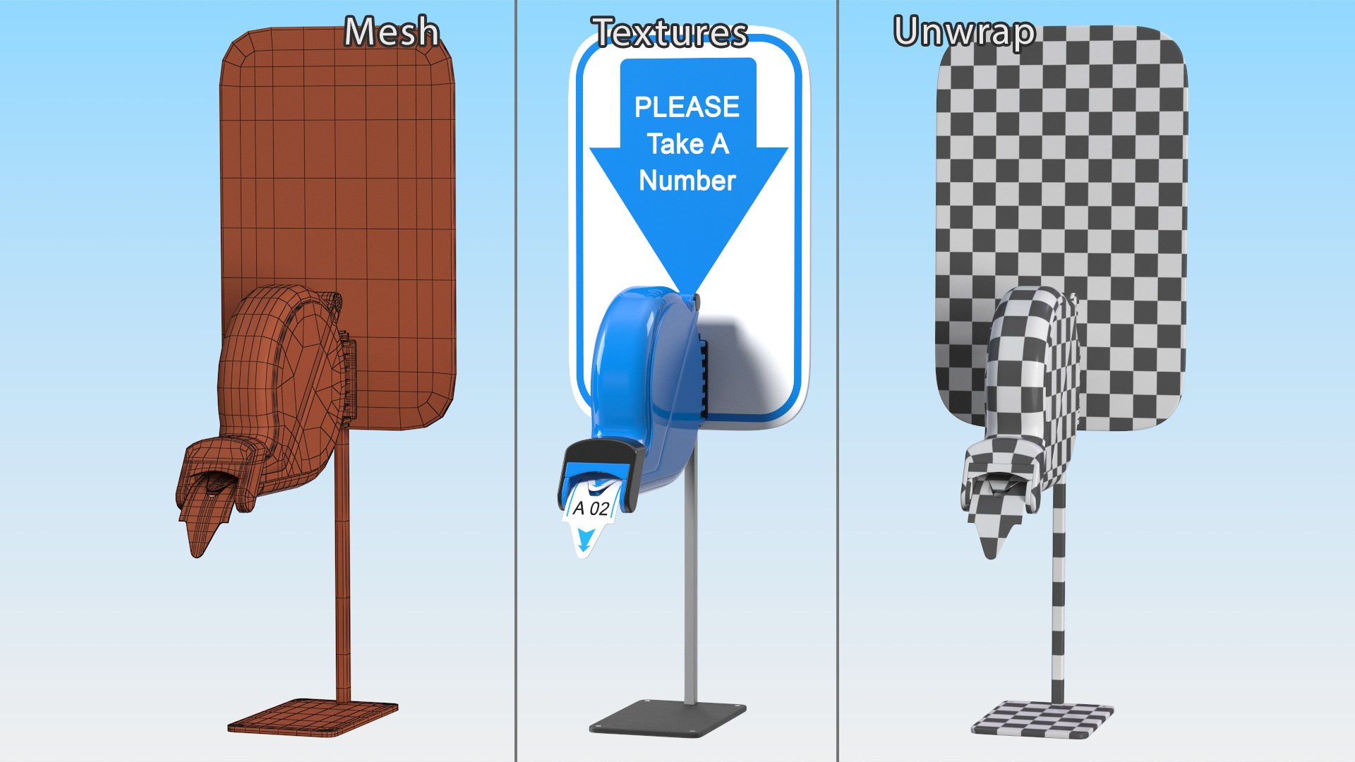 Manual Ticket Machine Blue 3D Model - TurboSquid 2068876